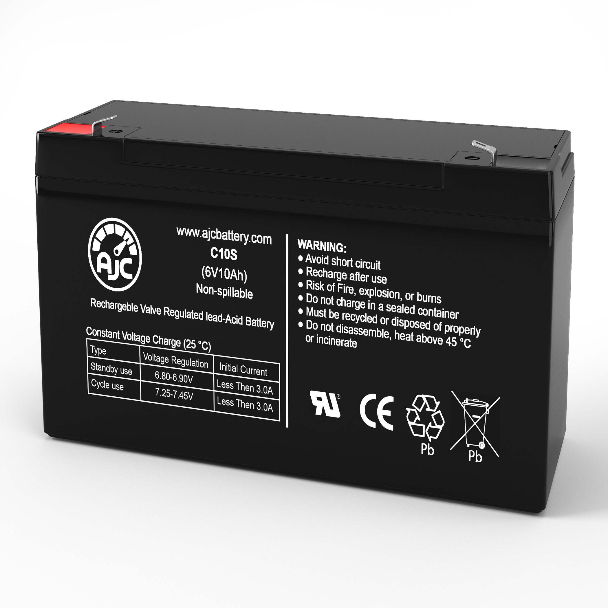 PBQ 42710 6V 10Ah Sealed Lead Acid Replacement Battery: BatteryClerk ...