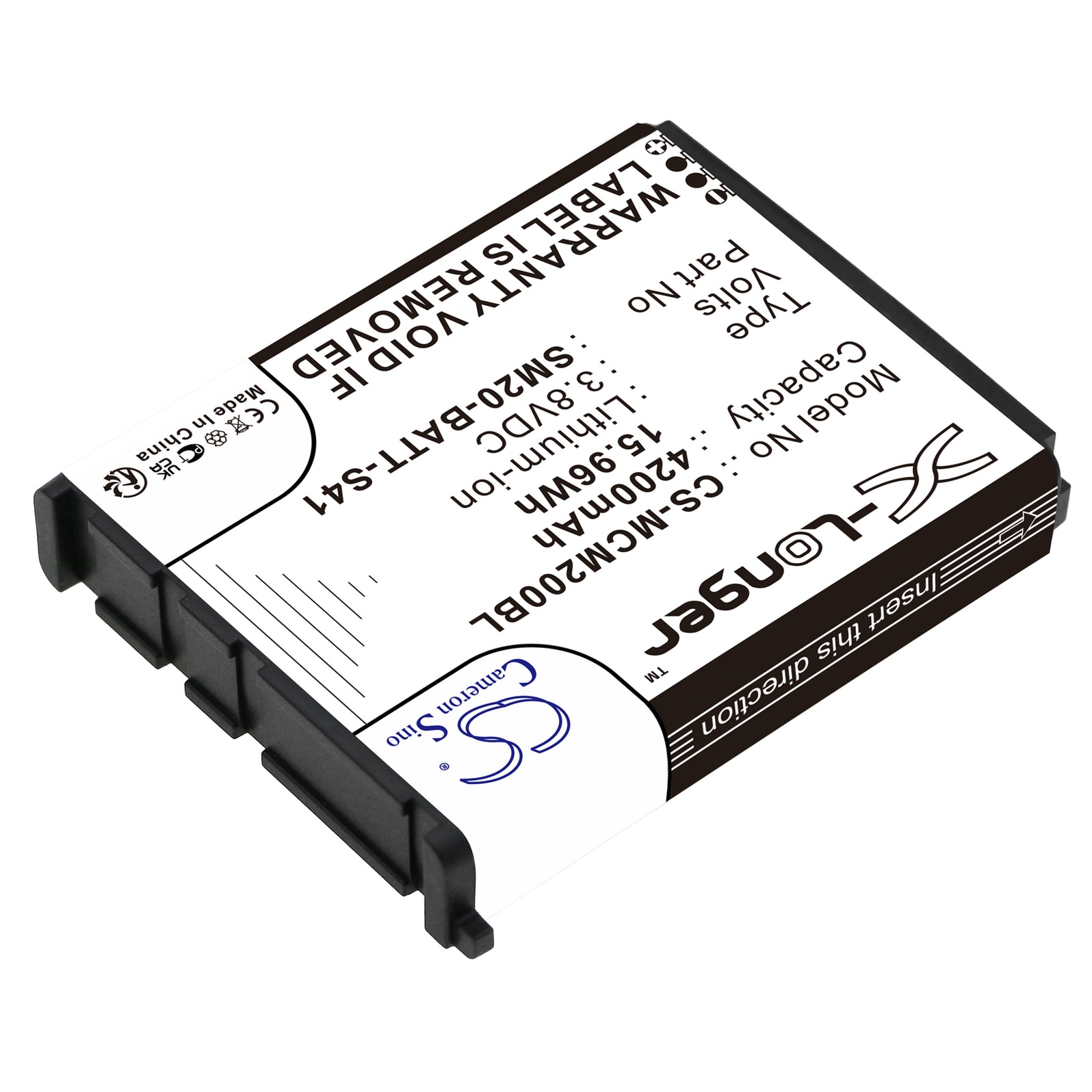 M3 Mobile SM20 SM20 X Barcode Replacement Battery: BatteryClerk.com Barcode