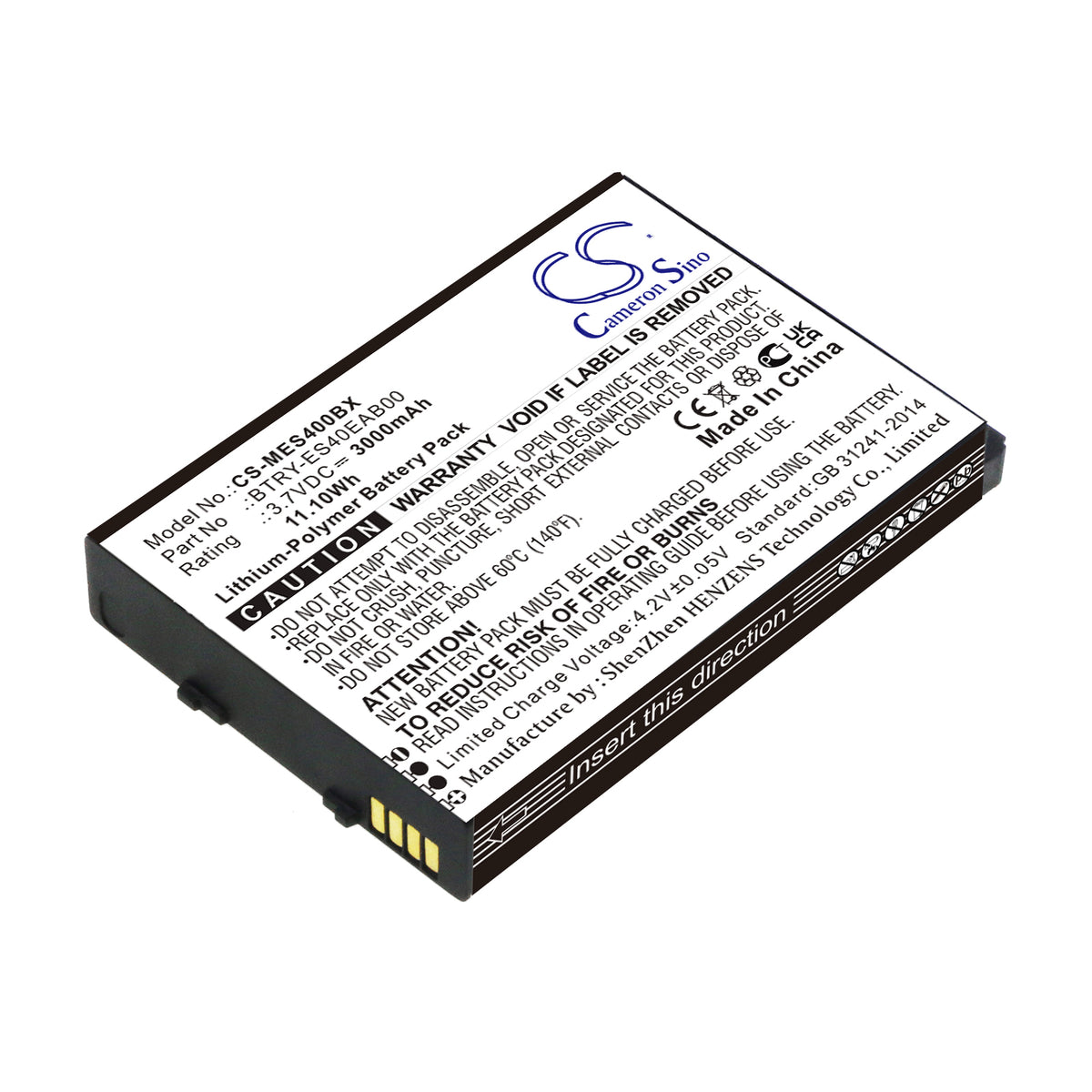 Symbol ES400,ES405 3000mAh Barcode Replacement Battery: BatteryClerk.com