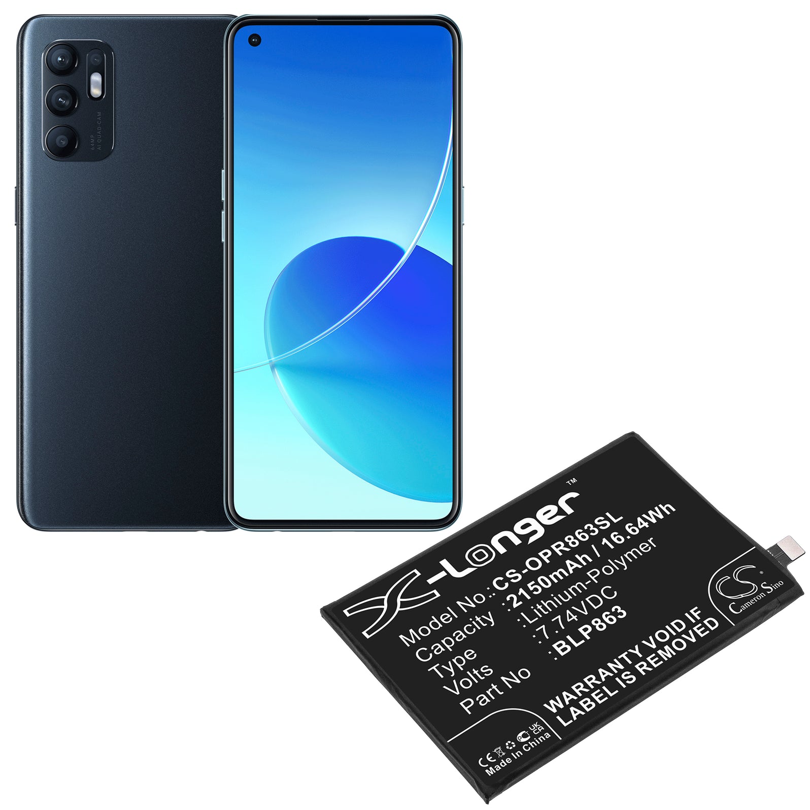 OPPO CPH2343 Reno7 Z 5G Mobile Phone Replacement Battery: BatteryClerk ...